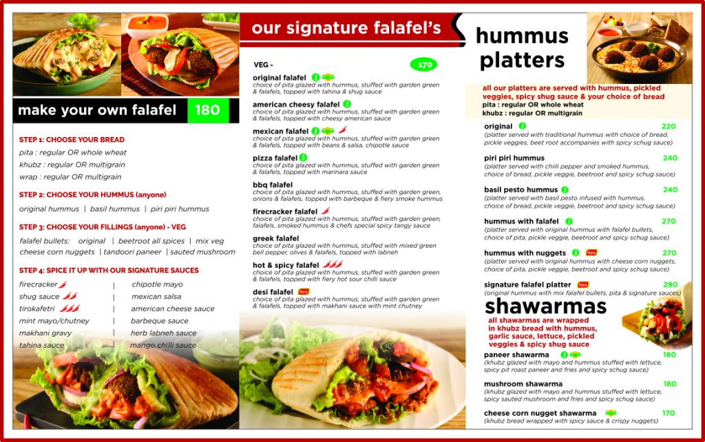 Menu – Falafels